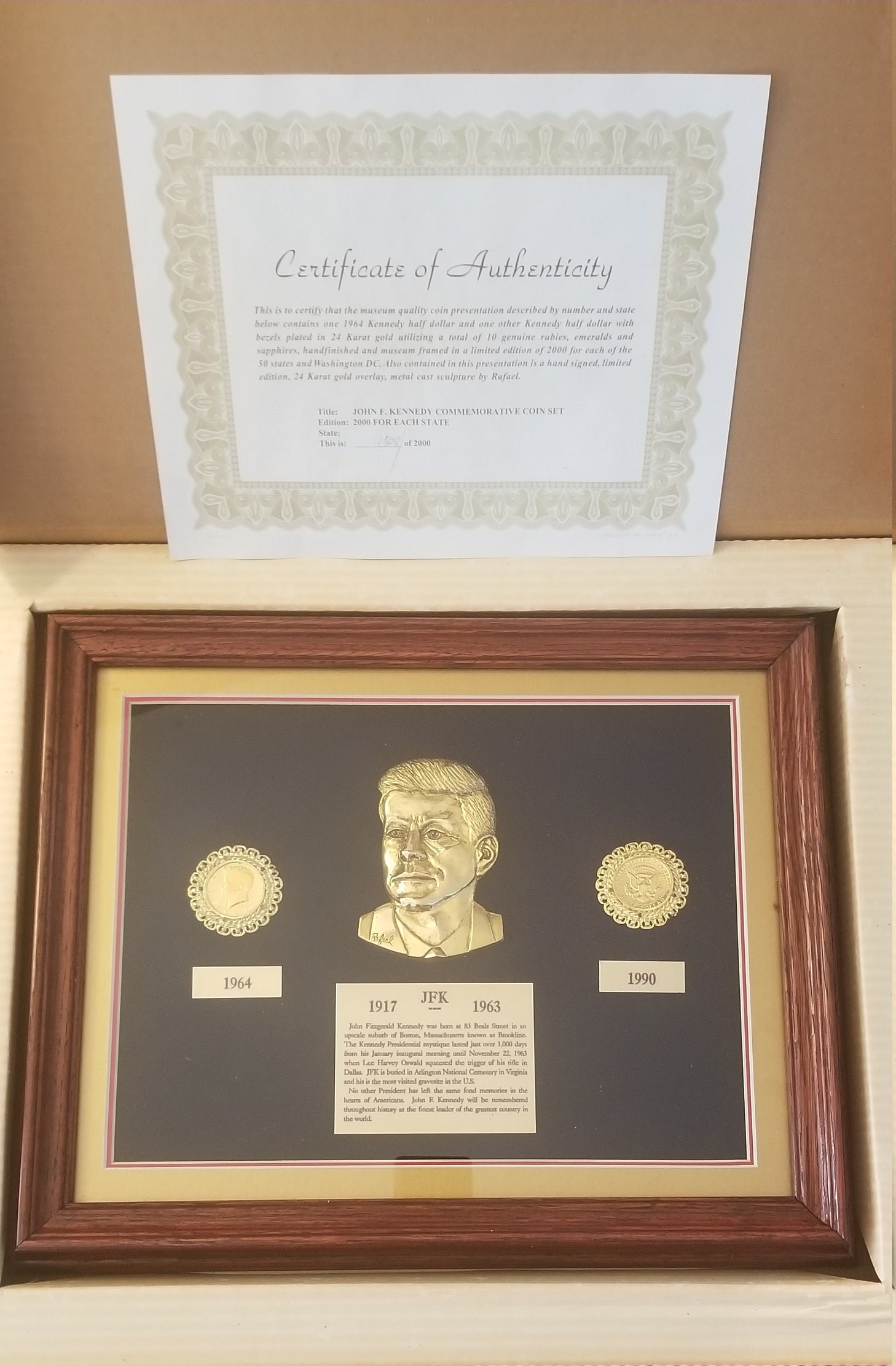 JFK Commemorative Coin Set: 24K Gold, Rubies, Emeralds, Sapphires - Etsy