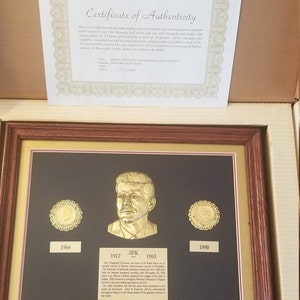 JFK Commemorative Coin Set: 24K Gold, Rubies, Emeralds, Sapphires - Etsy