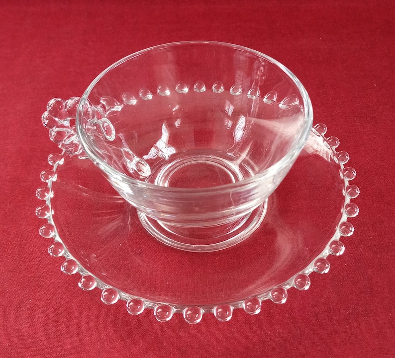 Vintage Imperial Glass Candlewick Tea Cup and Saucer (10) - Etsy