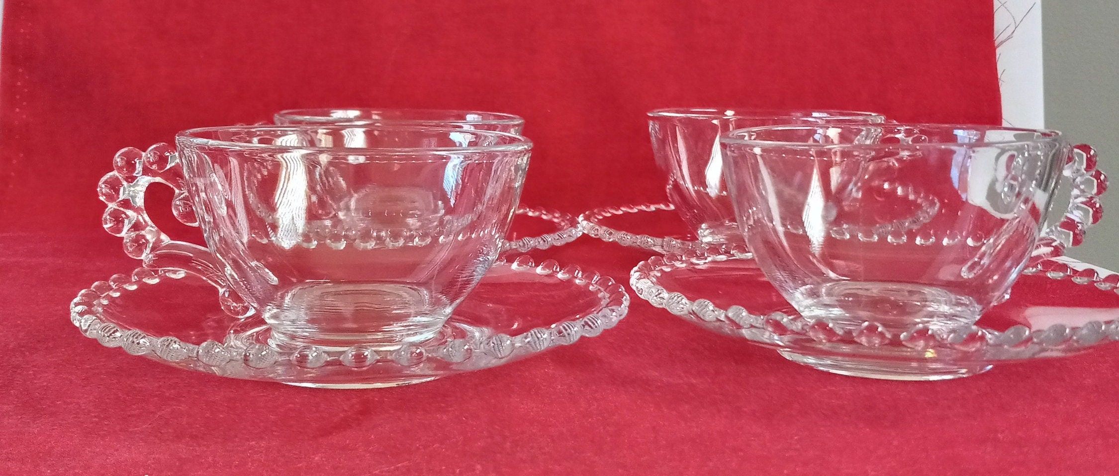 Vintage Imperial Glass Candlewick Tea Cup and Saucer (10) - Etsy