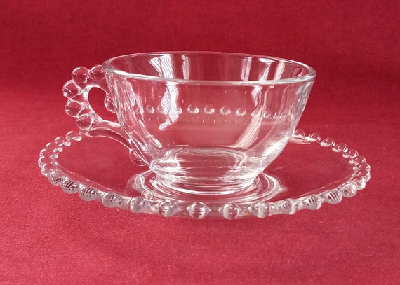 Vintage Imperial Glass Candlewick Tea Cup and Saucer | Etsy