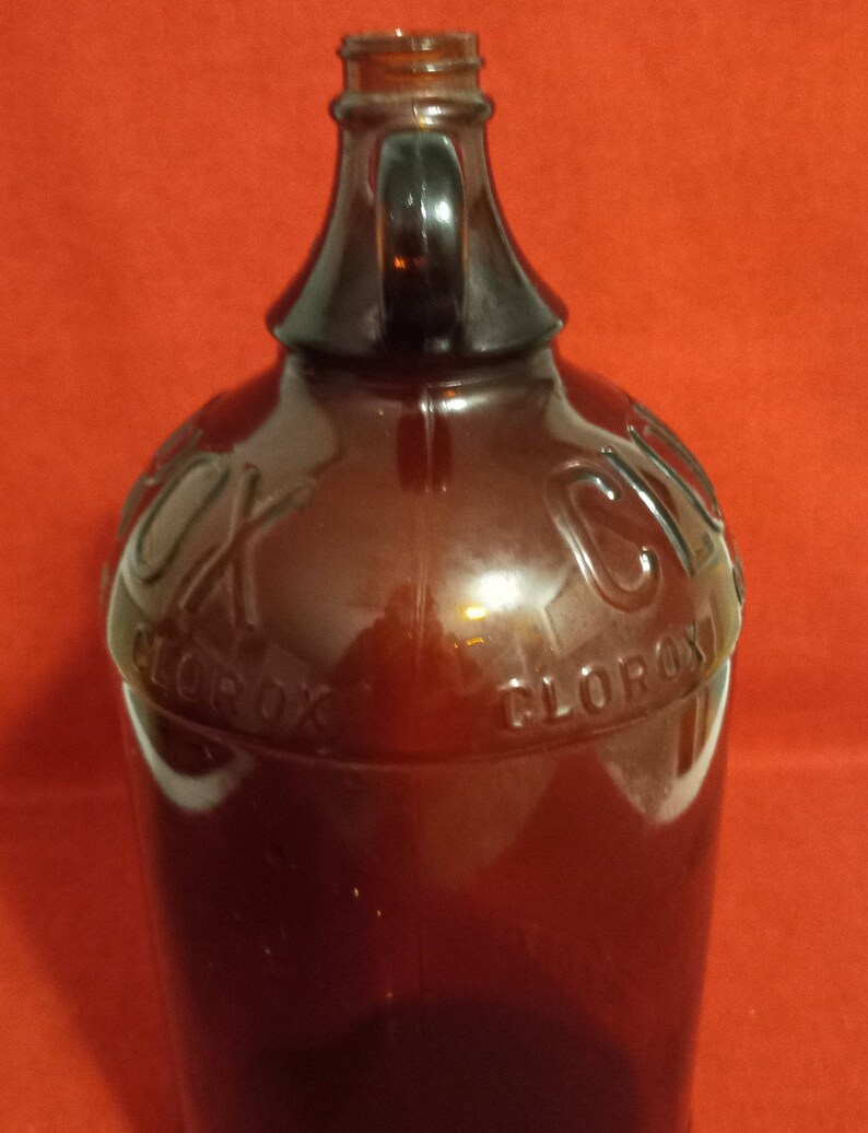 Vintage Clorox 1/2 Gallon Brown Glass Bottle Embossed One Finger - Etsy