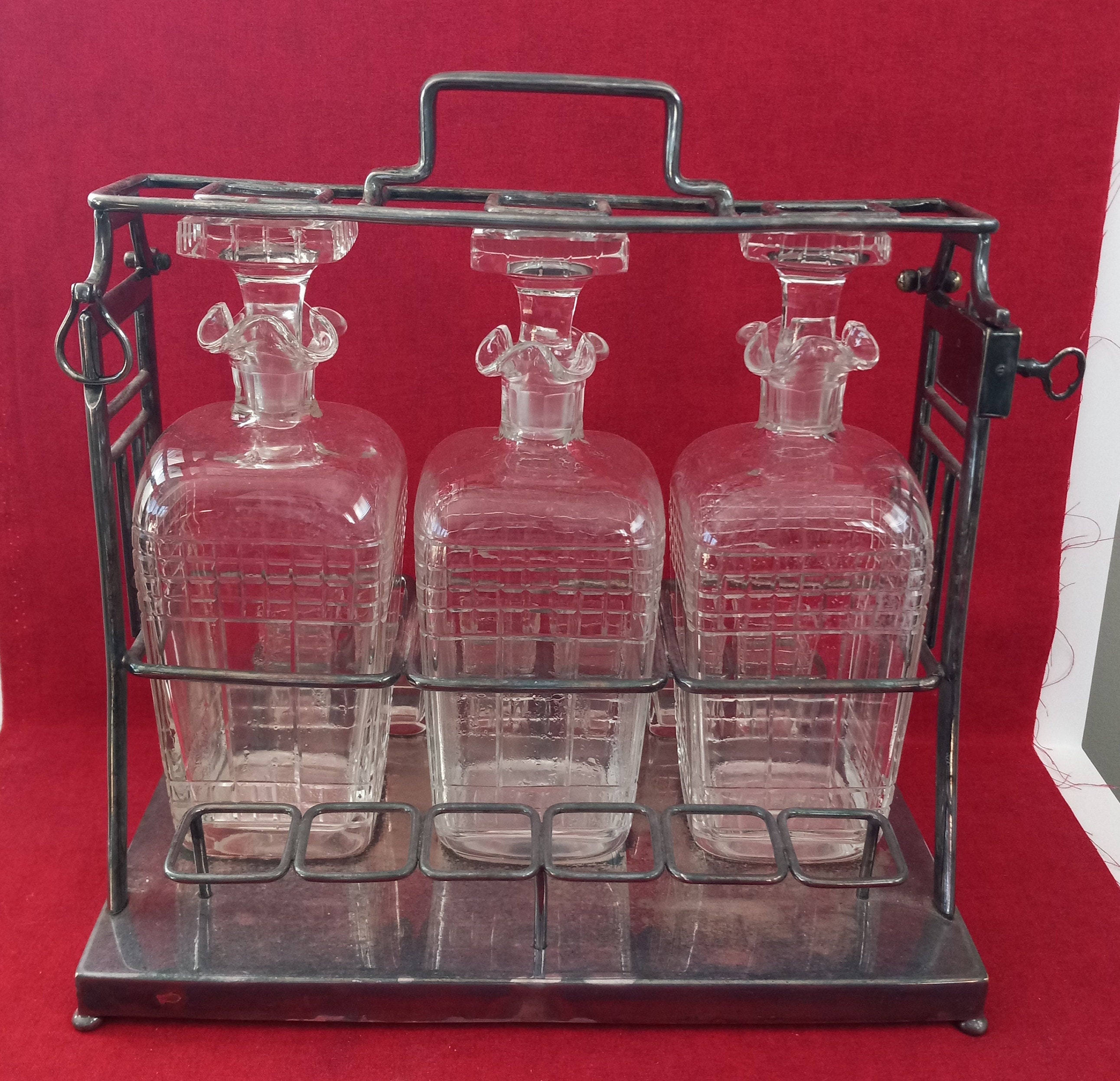 Vintage Silver Plate Portable Tantalus With Key Lock Key Included - Etsy