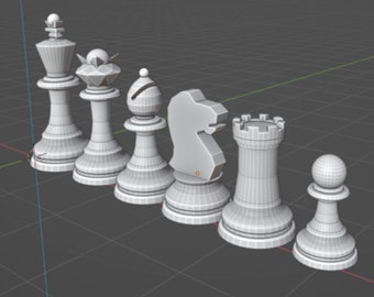 Chess Set Stl File - Etsy