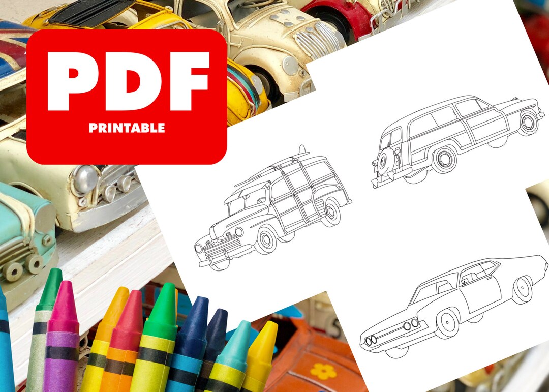 Hot Rod Coloring Page Collection 3 Page PDF Download - Etsy