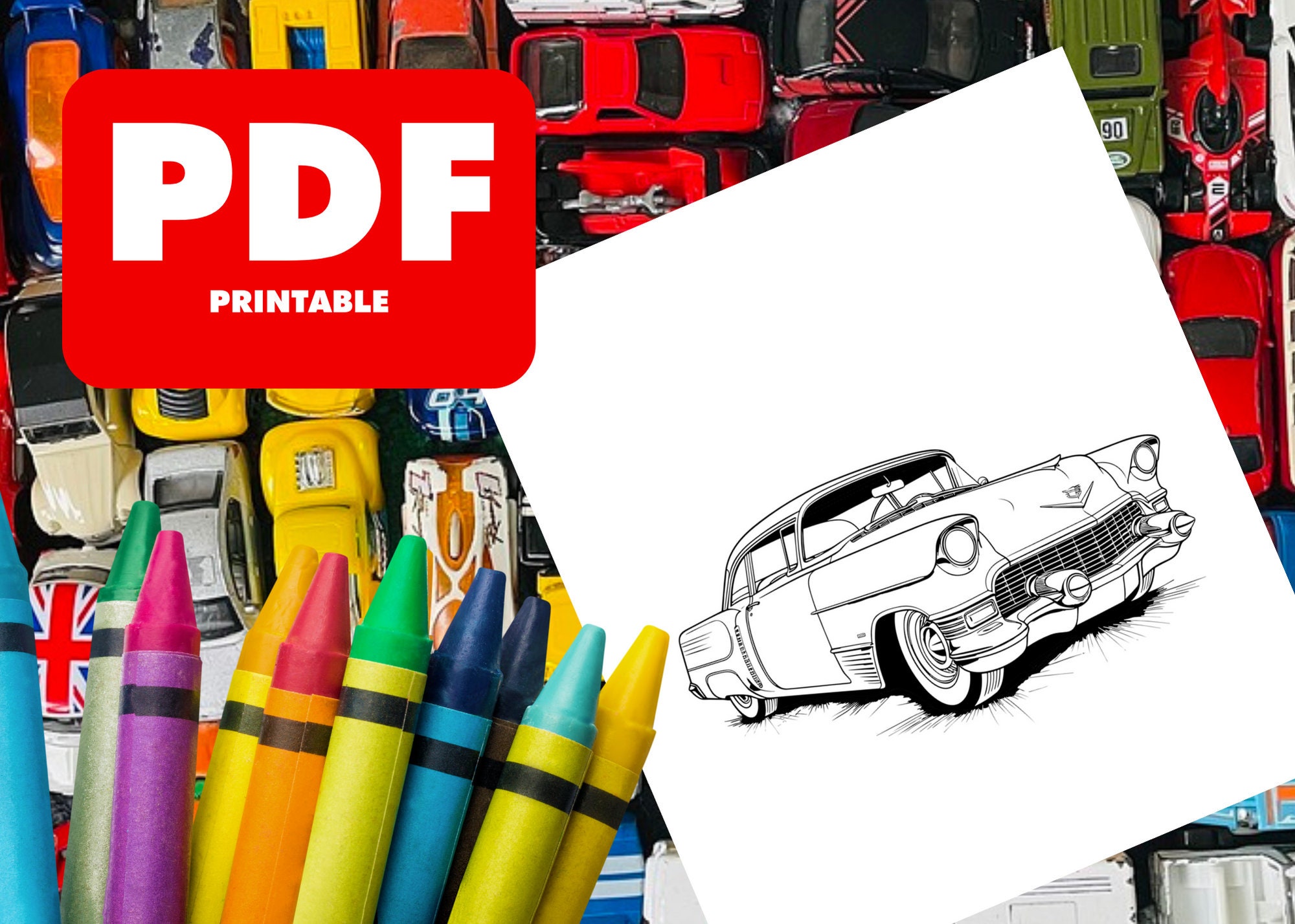 Hot Rod Printable Coloring Pages Cruise Control Coloring - Etsy