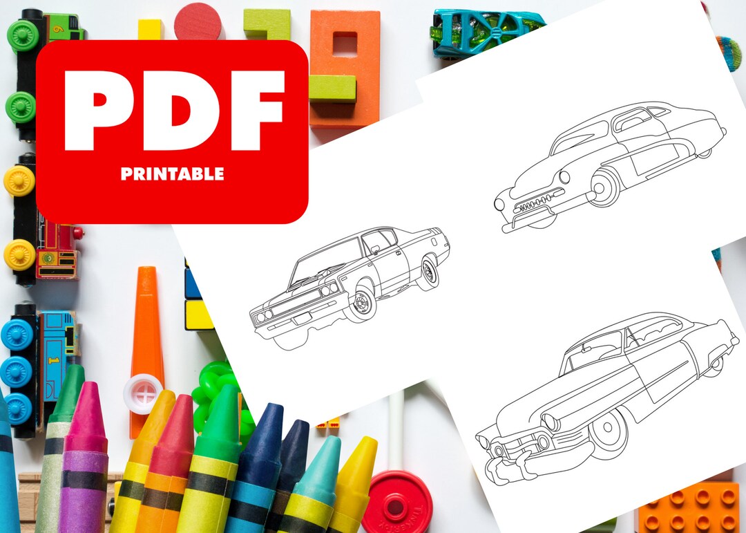 Hot Rod Coloring Page Collection 3 Page PDF Download - Etsy