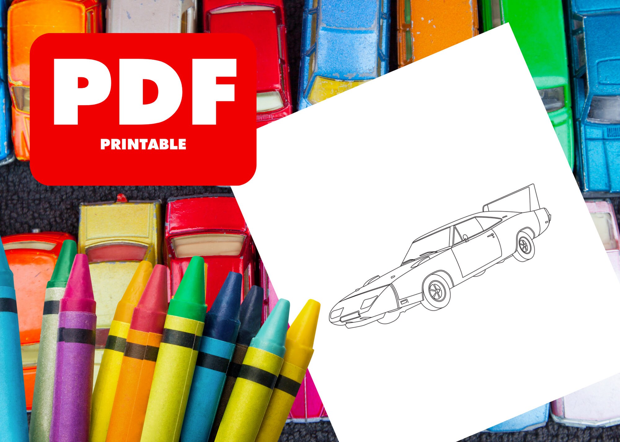 Hot Rod Coloring Page Collection PDF Download Unlimited - Etsy