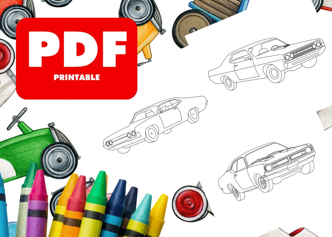 Hot Rod Coloring Page Collection 3 Page PDF Download - Etsy