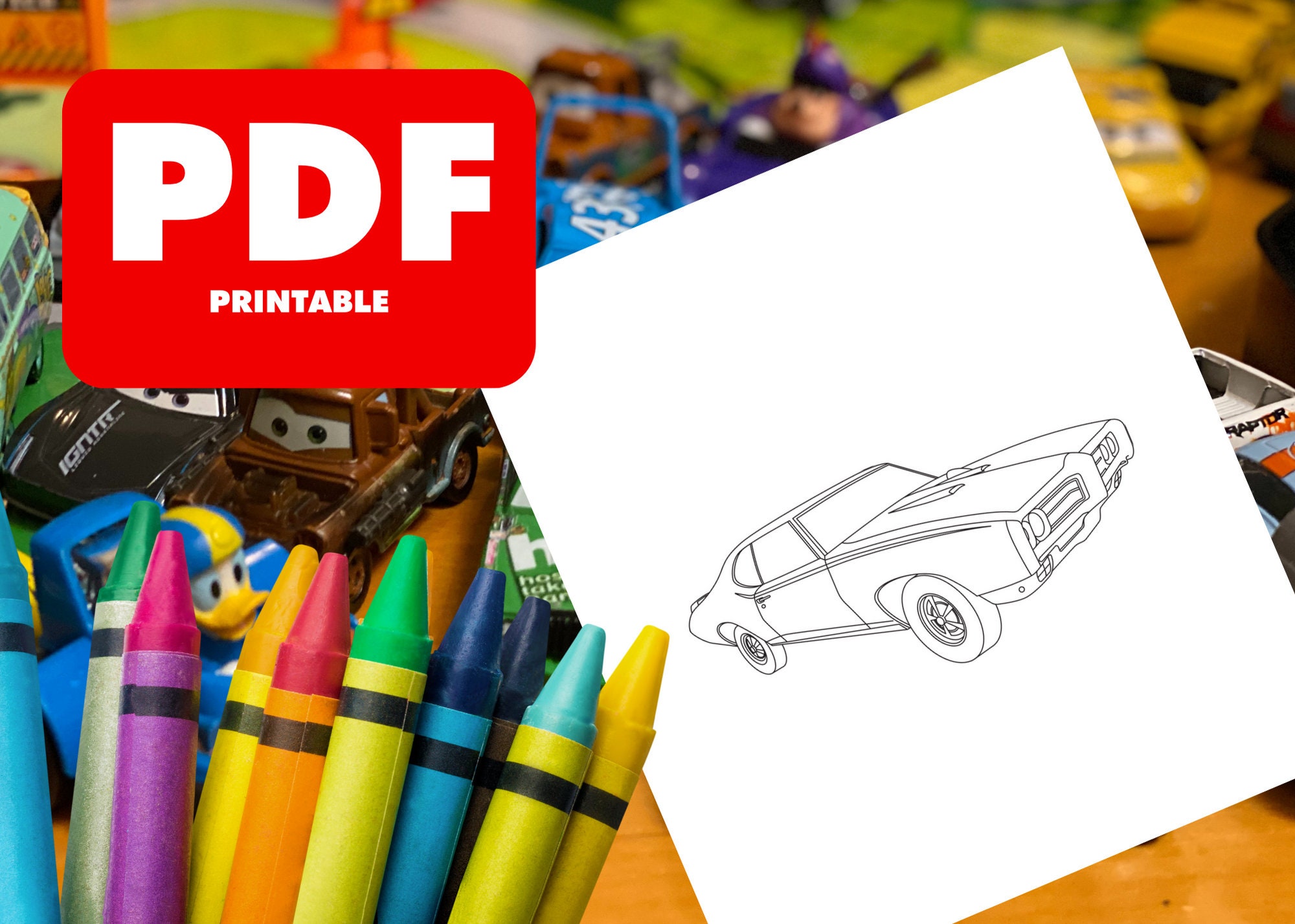 Hot Rod Coloring Page Collection PDF Download Unlimited - Etsy