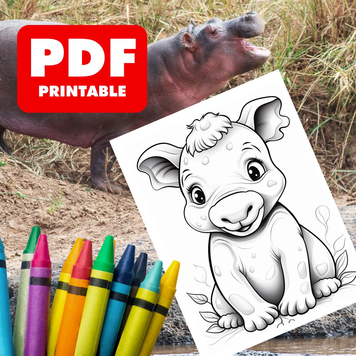 Kid's Coloring Book Page Puppy Jungle Jamboree: Expressive - Etsy