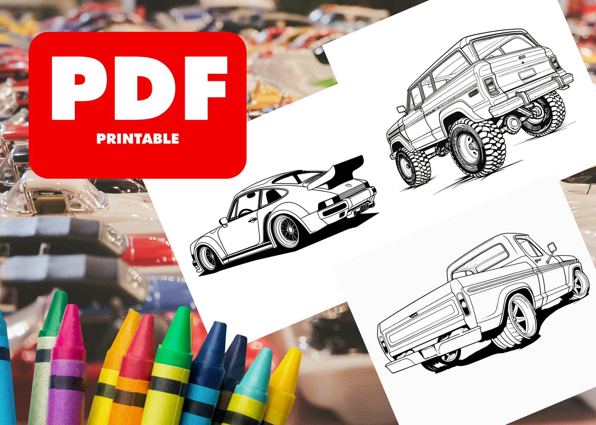 Hot Rod Printable Coloring Pages Chromatic Vortex: Dive Into a - Etsy