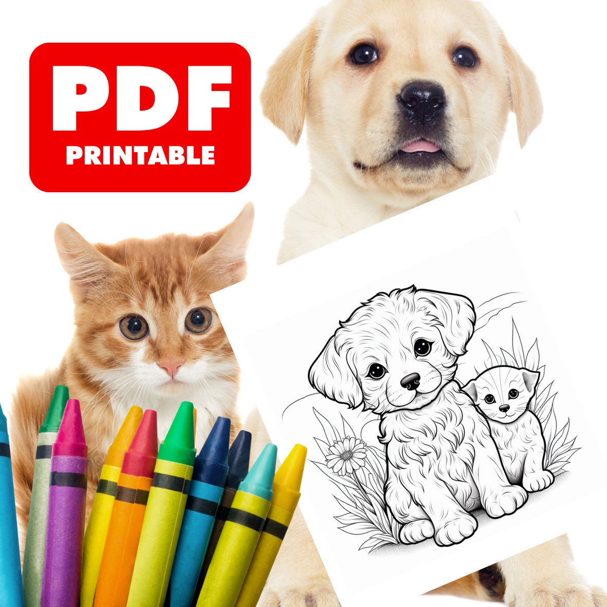 Children's Coloring Book Pages Child's Coloring Book Page Puppies ...