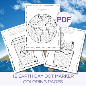 Earth Day Dot Marker Coloring Pages for Kids Dot Marker Recycling ...