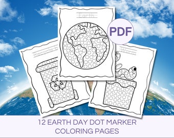 Earth Day Dot Art Printable Earth Day Coloring Pages Earth Day Kids ...