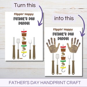 Father's Day Handprint Craft Grilling Tools Flippin Happy Father's Day ...