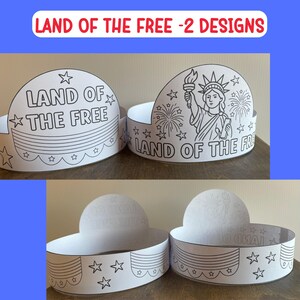 4th of July Coloring Crown Paper Craft Activity for Kids, Fourth of ...