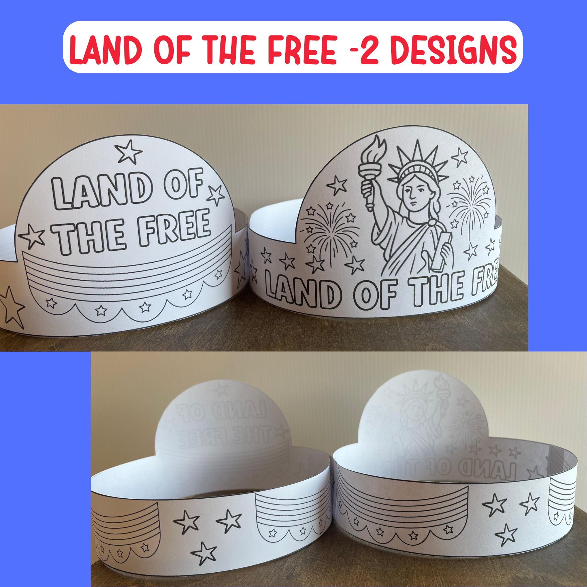 4th of July Coloring Crown Paper Craft Activity for Kids, Fourth of ...