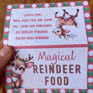Reindeer Food Treat Bag Topper Printable, Christmas Reindeer Food ...