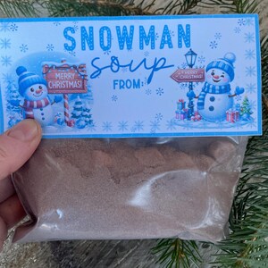 Snowman Soup Treat Bag Topper Printable Gift Labels, Hot Chocolate Tag ...