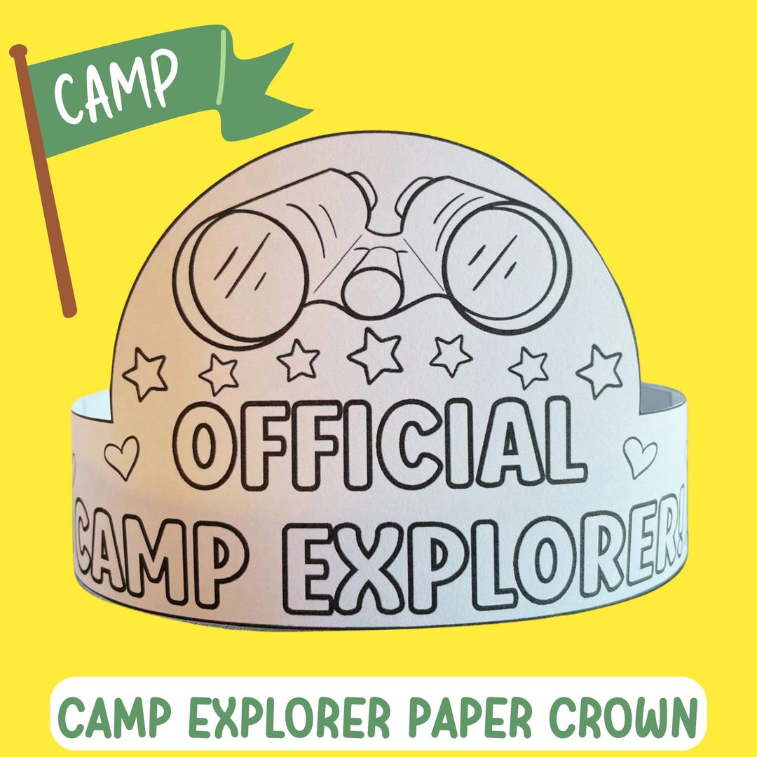 Camping Crafts for Kids Camping Paper Crown Craft Activity, Printable ...