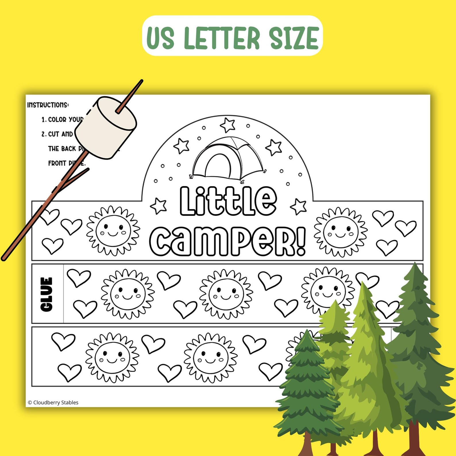 Camping Crafts for Kids Camping Paper Crown Craft Activity, Printable ...