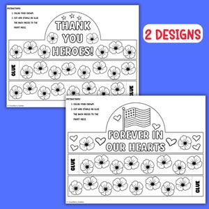 Memorial Day Coloring Crown Paper Craft Activity for Kids, Memorial Day ...