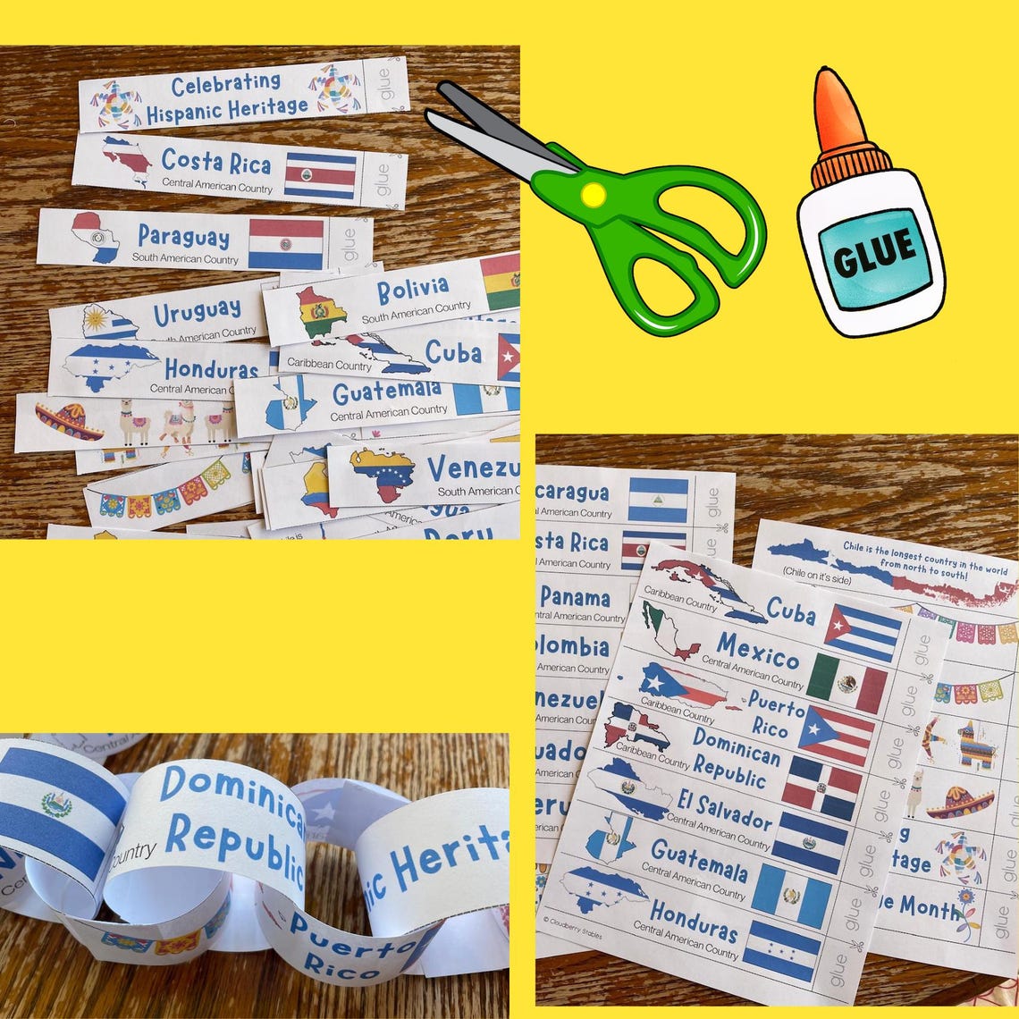 Hispanic Heritage Month Paper Chain Challenge Craft Activity for Kids ...