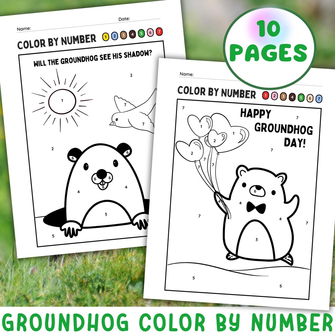 Groundhog Day Coloring by Number Easy for Kids Groundhog Coloring Pages ...