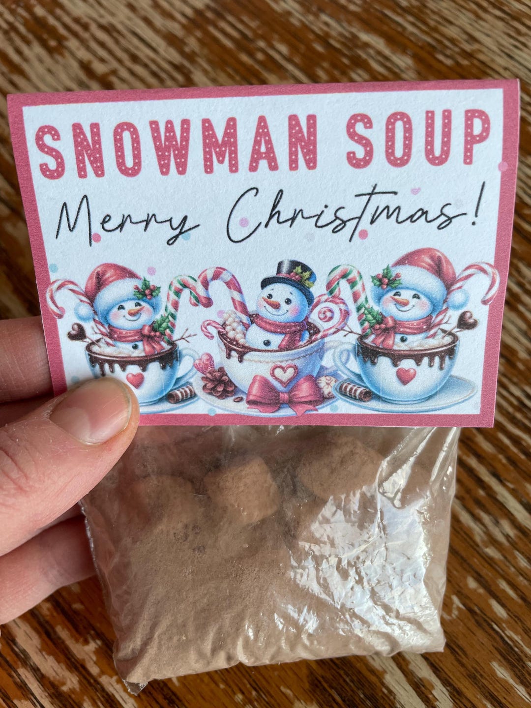 Snowman Soup Treat Bag Topper Printable Gift Labels, Hot Chocolate Tag ...