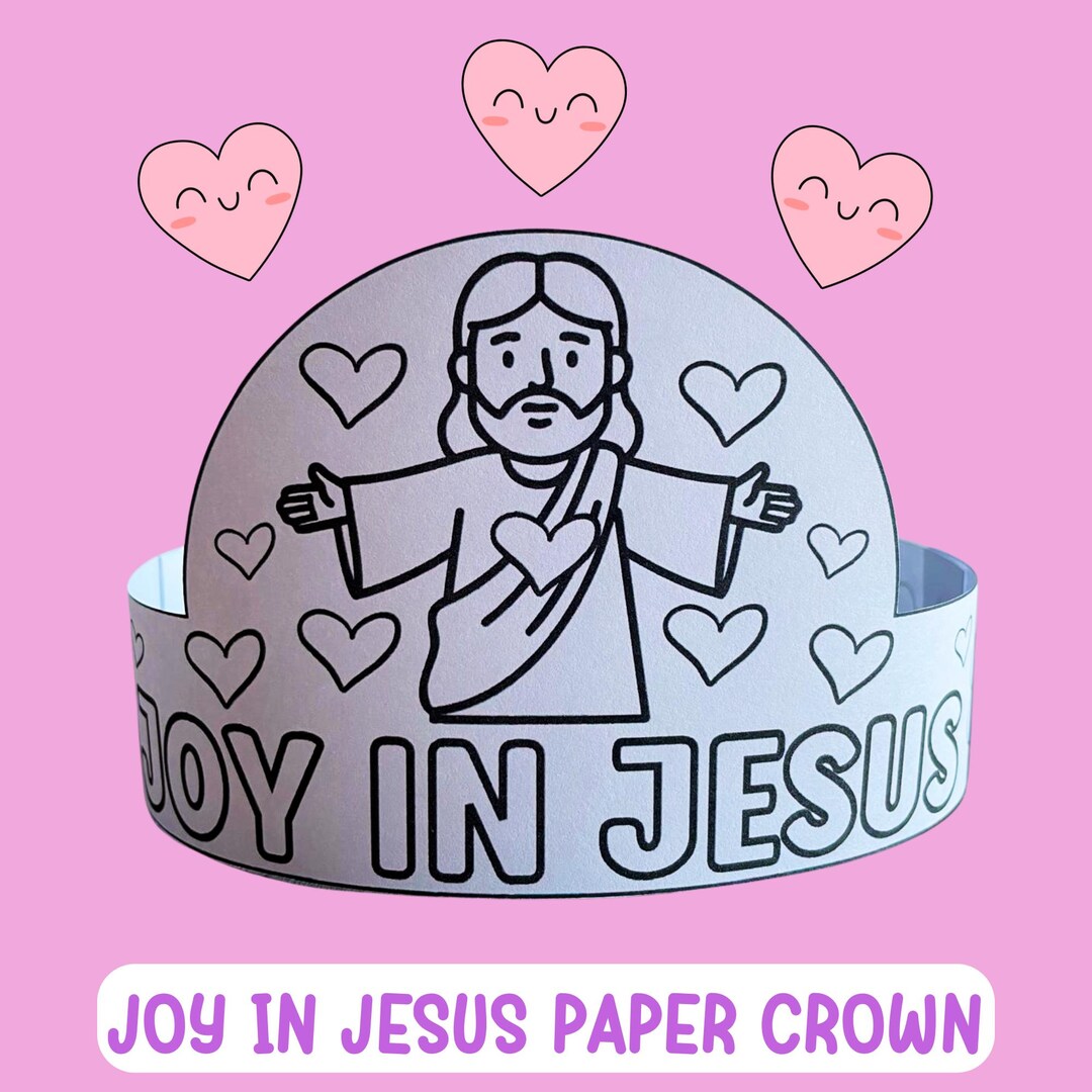 Jesus Coloring Page Paper Crown Joy in Jesus Christian Printable Easter ...