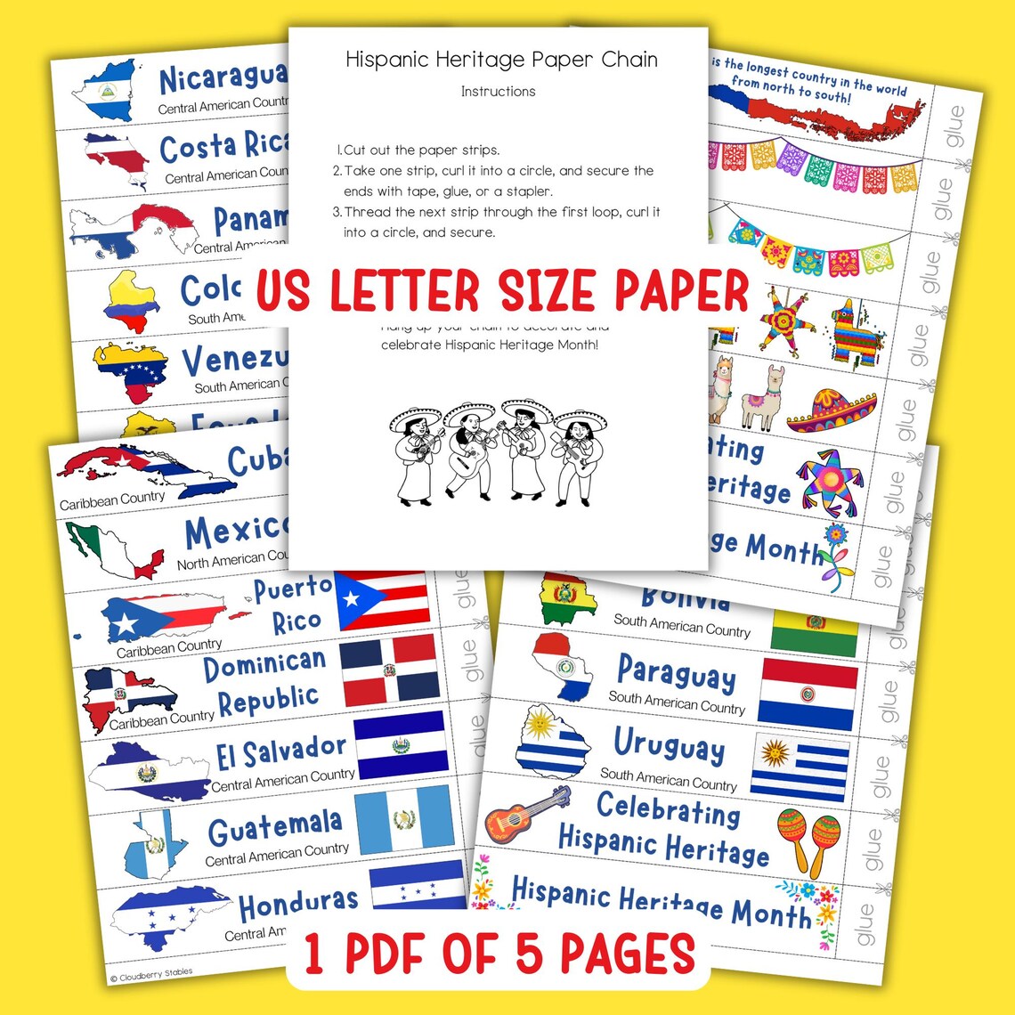 Hispanic Heritage Month Paper Chain Challenge Craft Activity for Kids ...