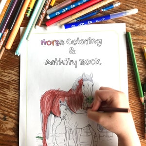 Printable Horse Coloring&activity Book for Kids, Horse Camp Activity ...