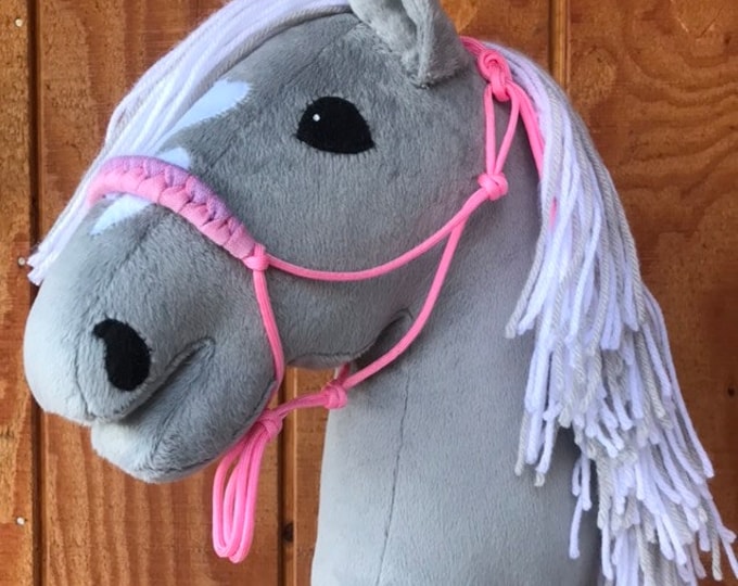 Hobby Horse Gray With Pink Rope Halter, Christmas Gift, Birthday ...