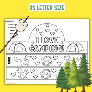 Camping Crafts for Kids Camp Paper Crown Craft Activity, Printable I ...