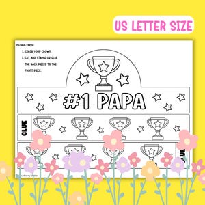Grandparents Day Crown Coloring Craft Activity, Father's Day Grandpa ...