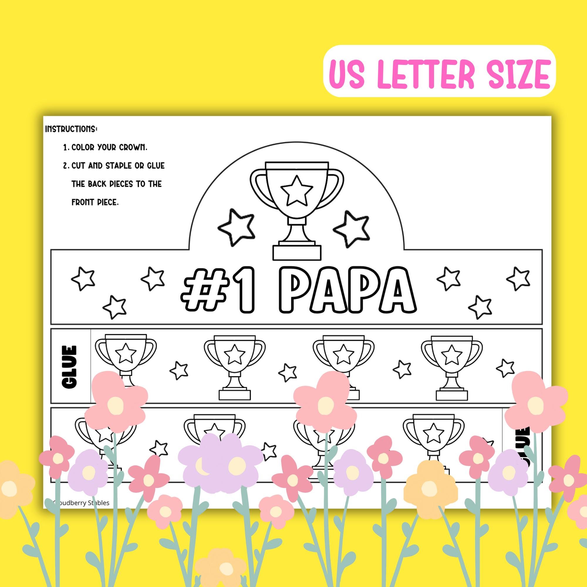 Grandparents Day Crown Coloring Craft Activity, Father's Day Grandpa ...