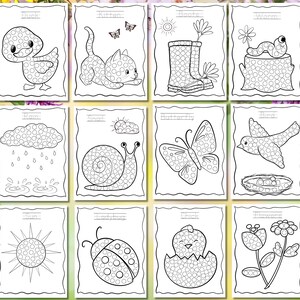 Printable Spring Dot Marker Coloring Pages for Kids Dot Activity Easter ...