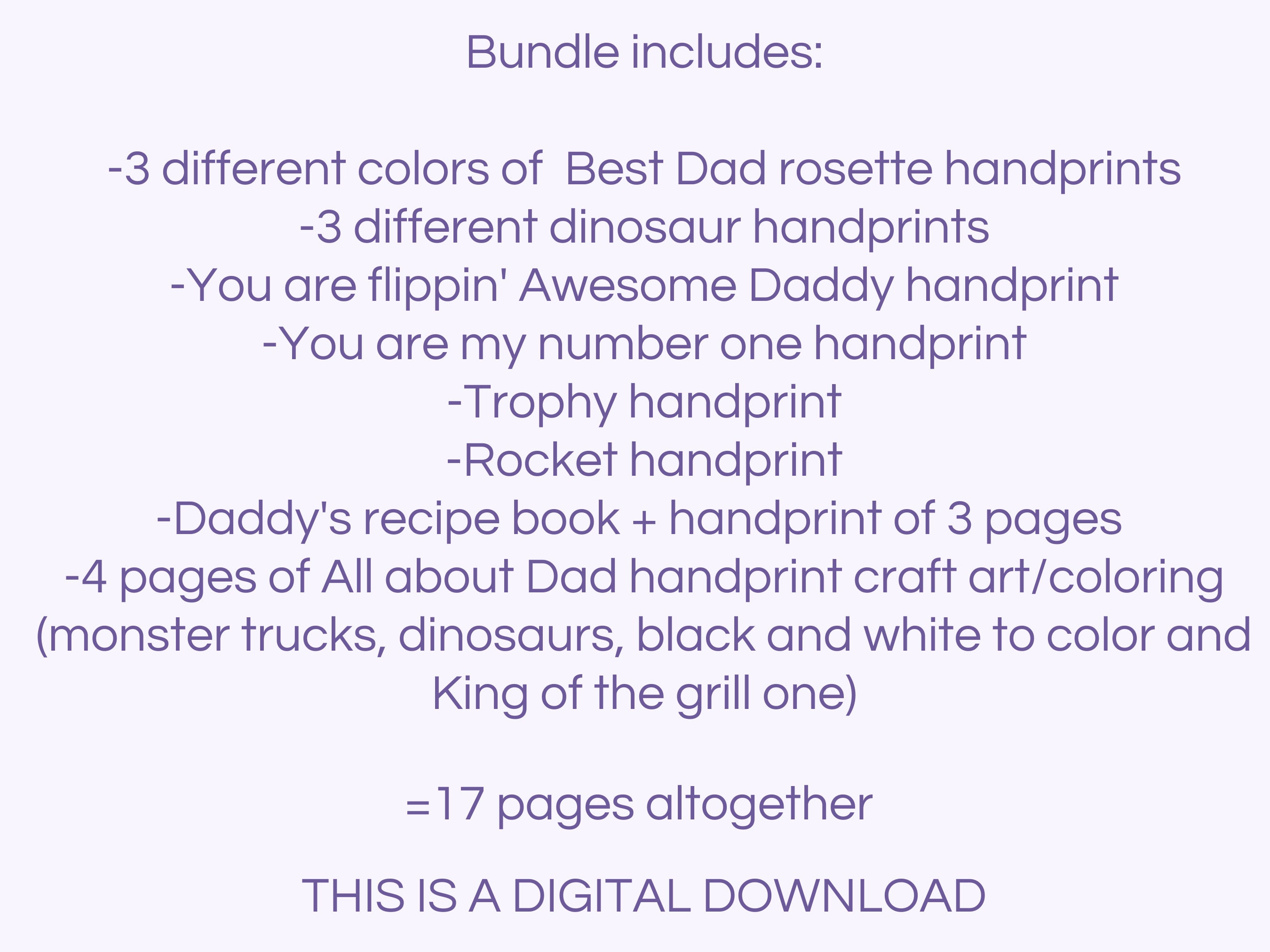 Father's Day Handprint Craft Printable Art Bundle Happy Fathers Day ...
