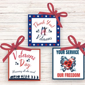 Veterans Day Gift Tag, Veterans Day Party Favor Patriotic Gift Tag ...