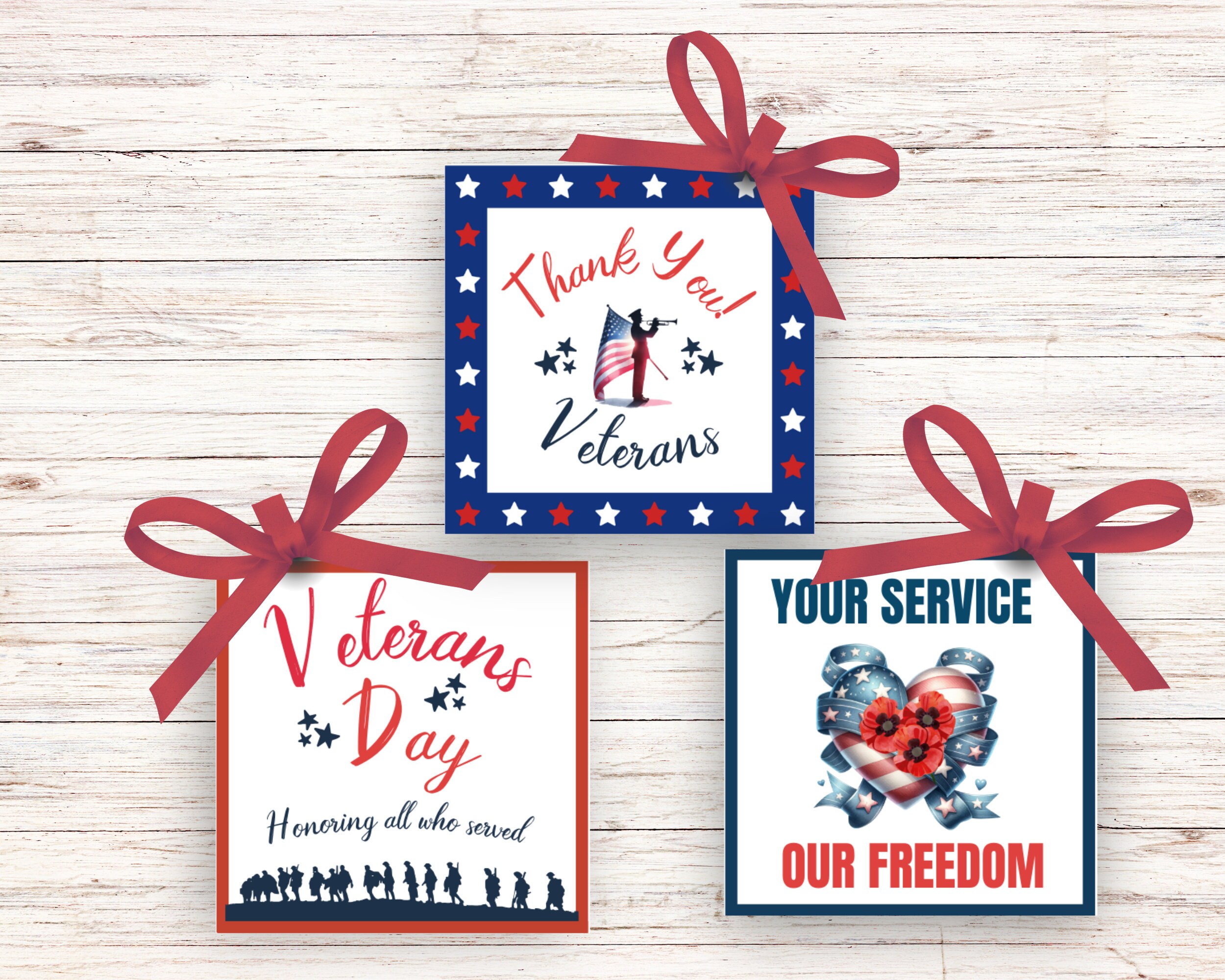 Veterans Day Gift Tag, Veterans Day Party Favor Patriotic Gift Tag ...