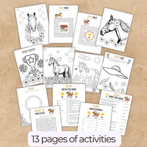 Derby Coloring & Activity Book Printable Horse Racing Activities Horse ...