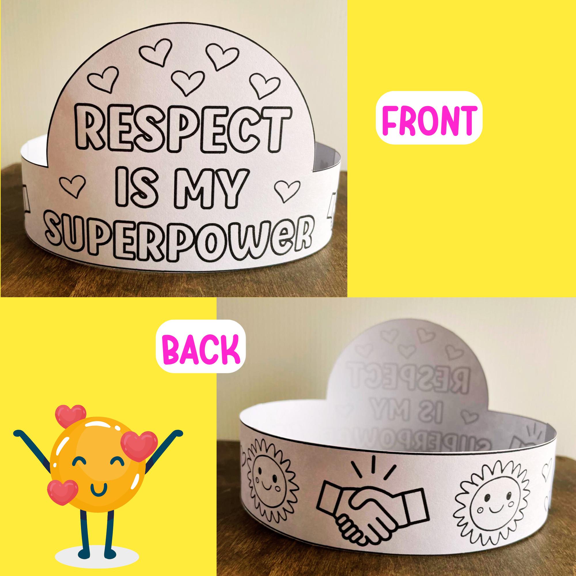 Respect is My Superpower Coloring Craft for Kids, World Kindness Day ...