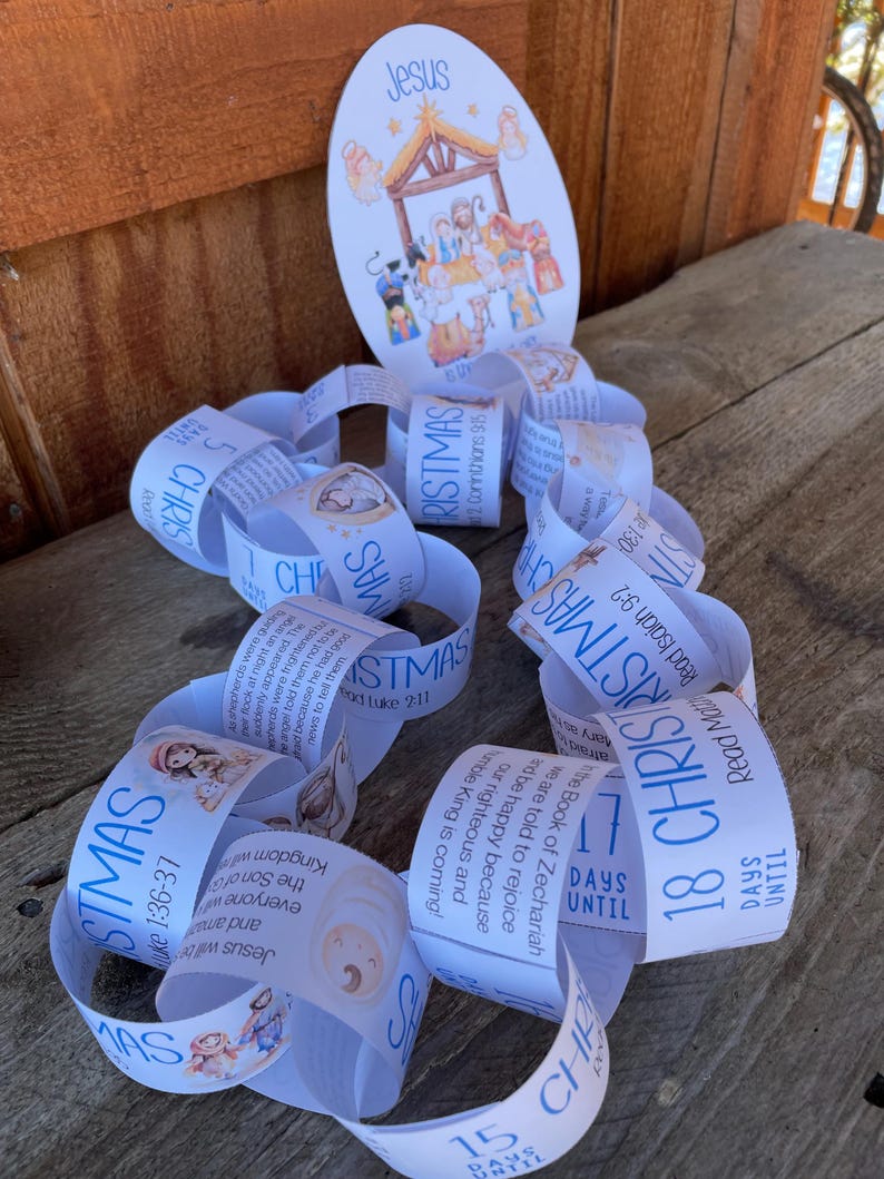 Nativity Countdown Paper Chain Holiday Craft Printable Advent Calendar ...