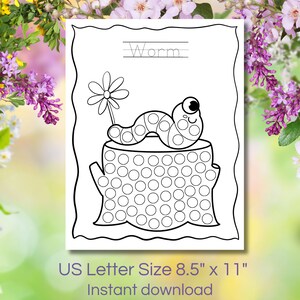 Printable Spring Dot Marker Coloring Pages for Kids Dot Activity Easter ...