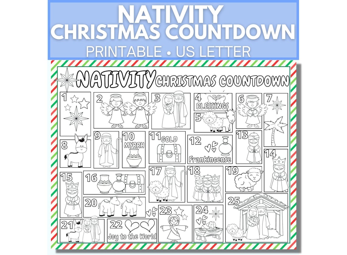 Printable Nativity Advent Bundle of Advent Cards, Nativity Activity ...