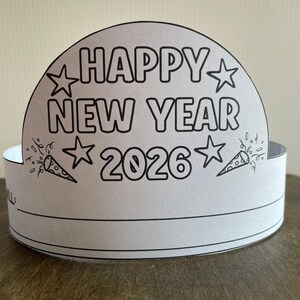 Happy New Year 2026 Crown, New Years Party Paper Crown Craft, Paper Hat ...