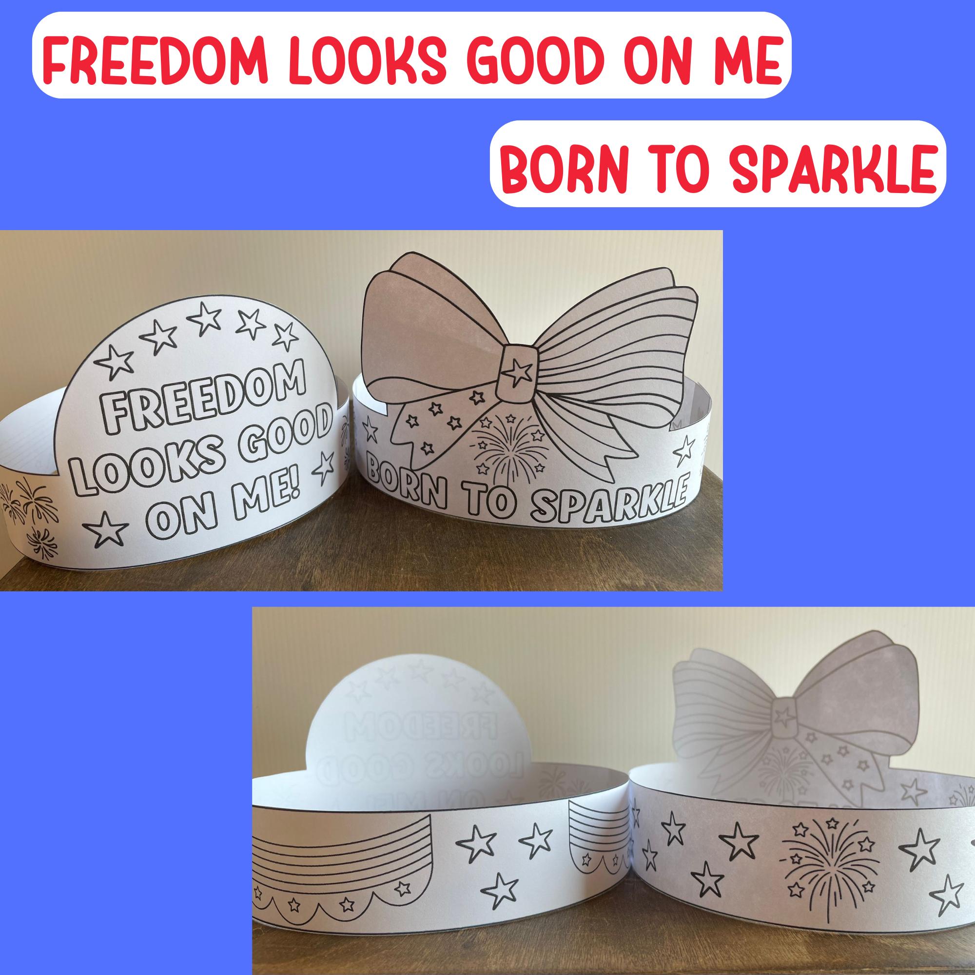 4th of July Coloring Crown Paper Craft Activity for Kids, Fourth of ...