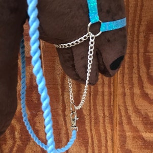 Hobby Horse Show Halter Sparkly Blue With Lead Rope, Hobby Horse Tack ...