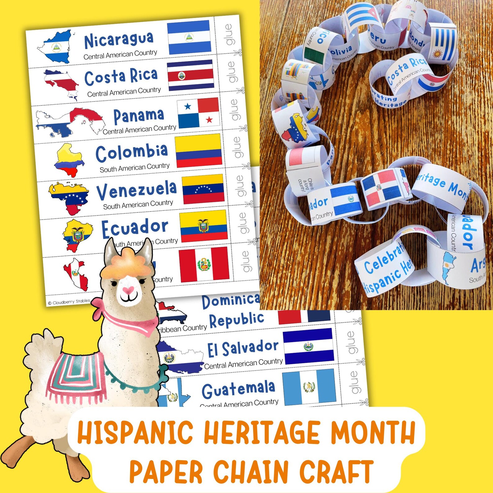 Hispanic Heritage Month Paper Chain Challenge Craft Activity for Kids ...